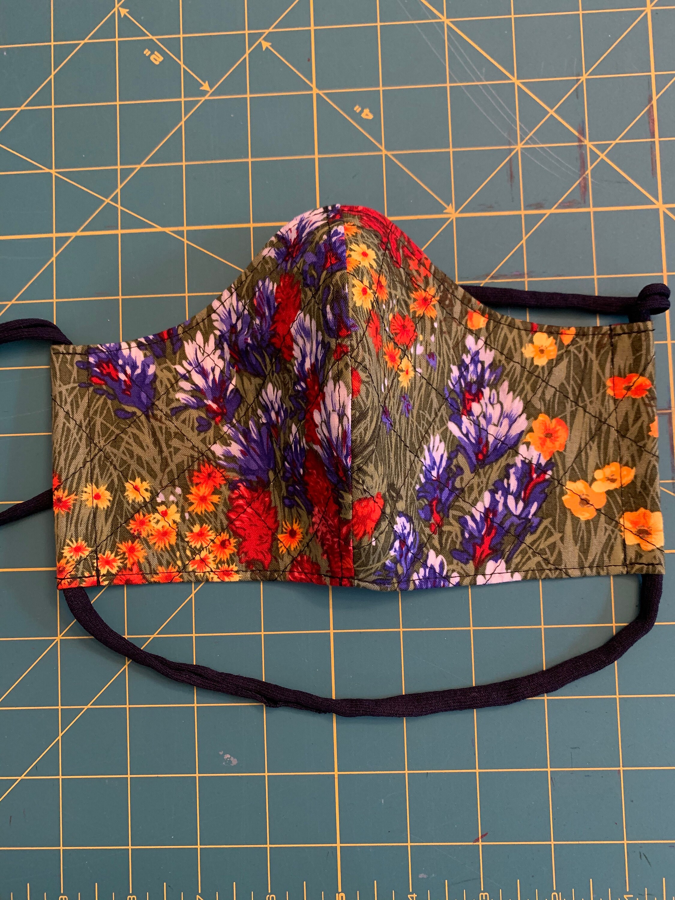 3-ply Quilted Blue Bonnets Mask - Size Medium - Etsy