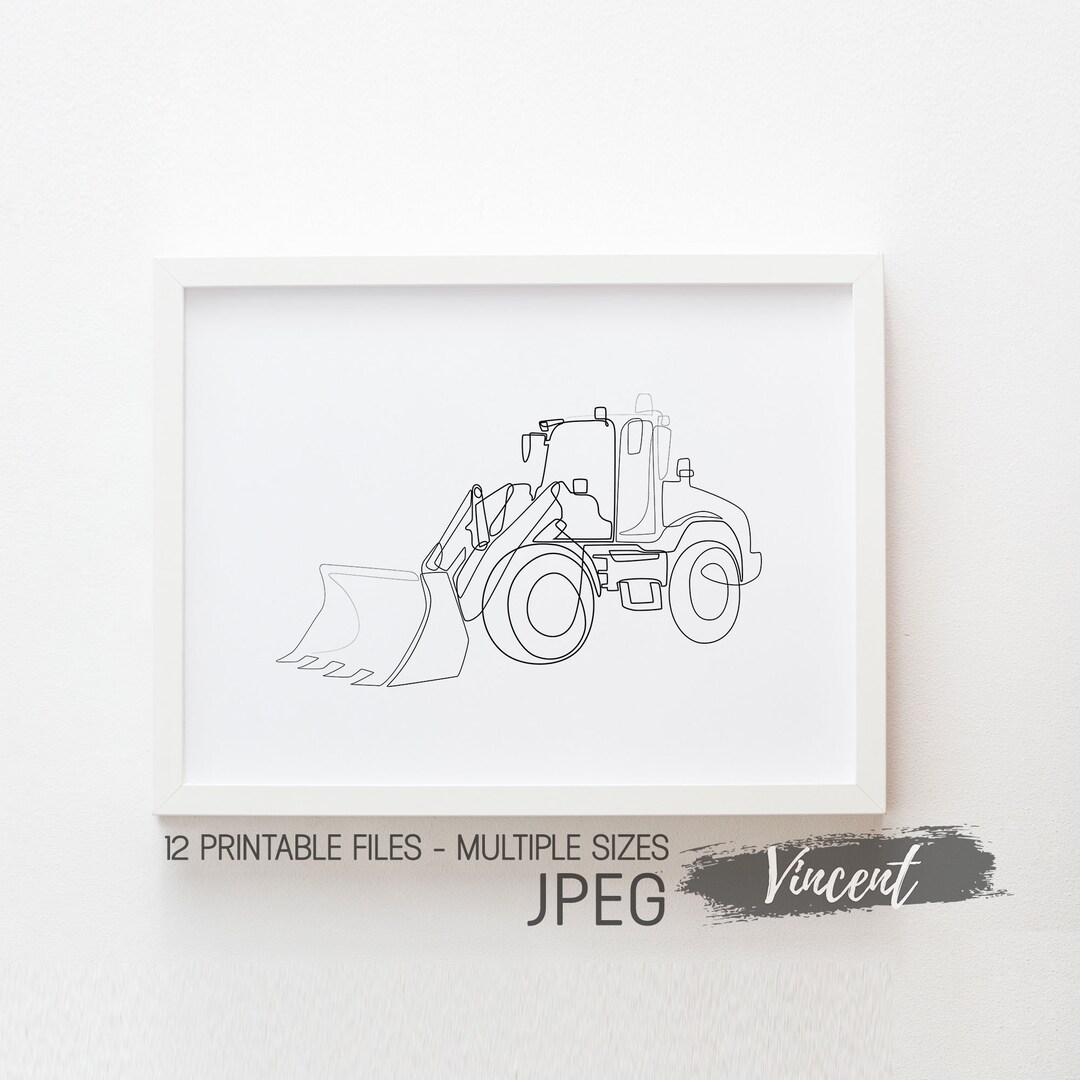 Mini Construction Truck Line Art Printable JPEG PNG & SVG Cut Files ...