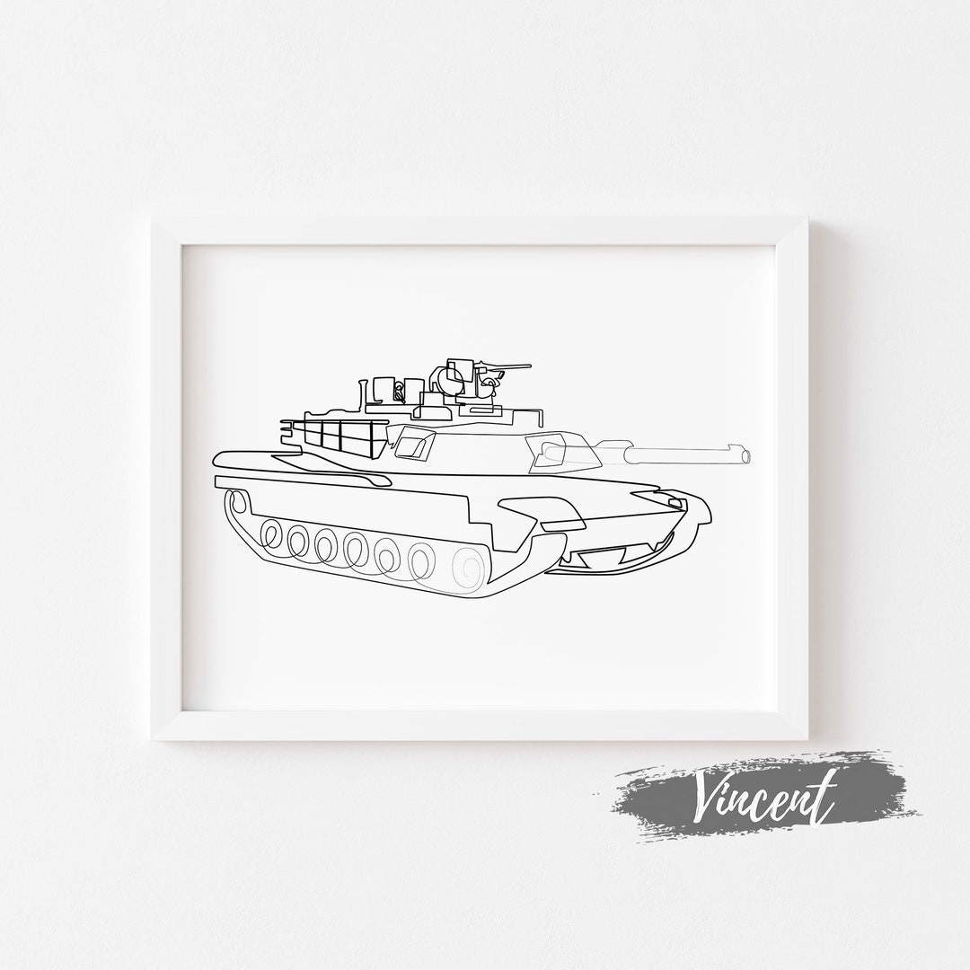 M1 Abrams Tank Abstract Line Art SVG JPG Printable & Cut Files ...