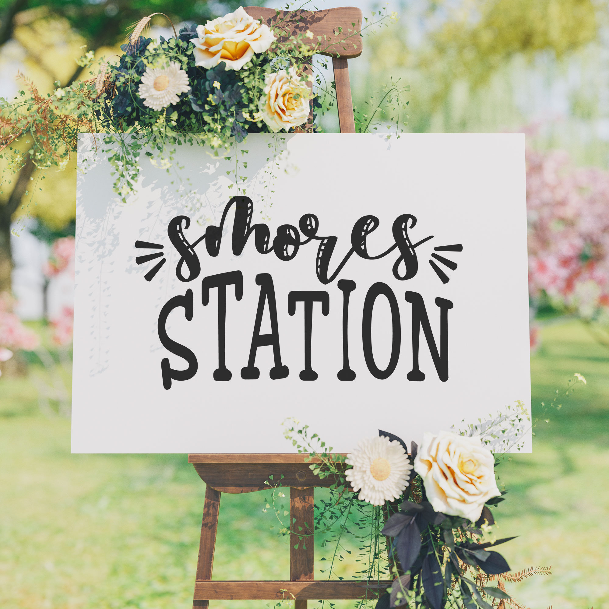 Smore Station Sign Wedding Printable JPEG & SVG Cut Files, Wedding Bar ...