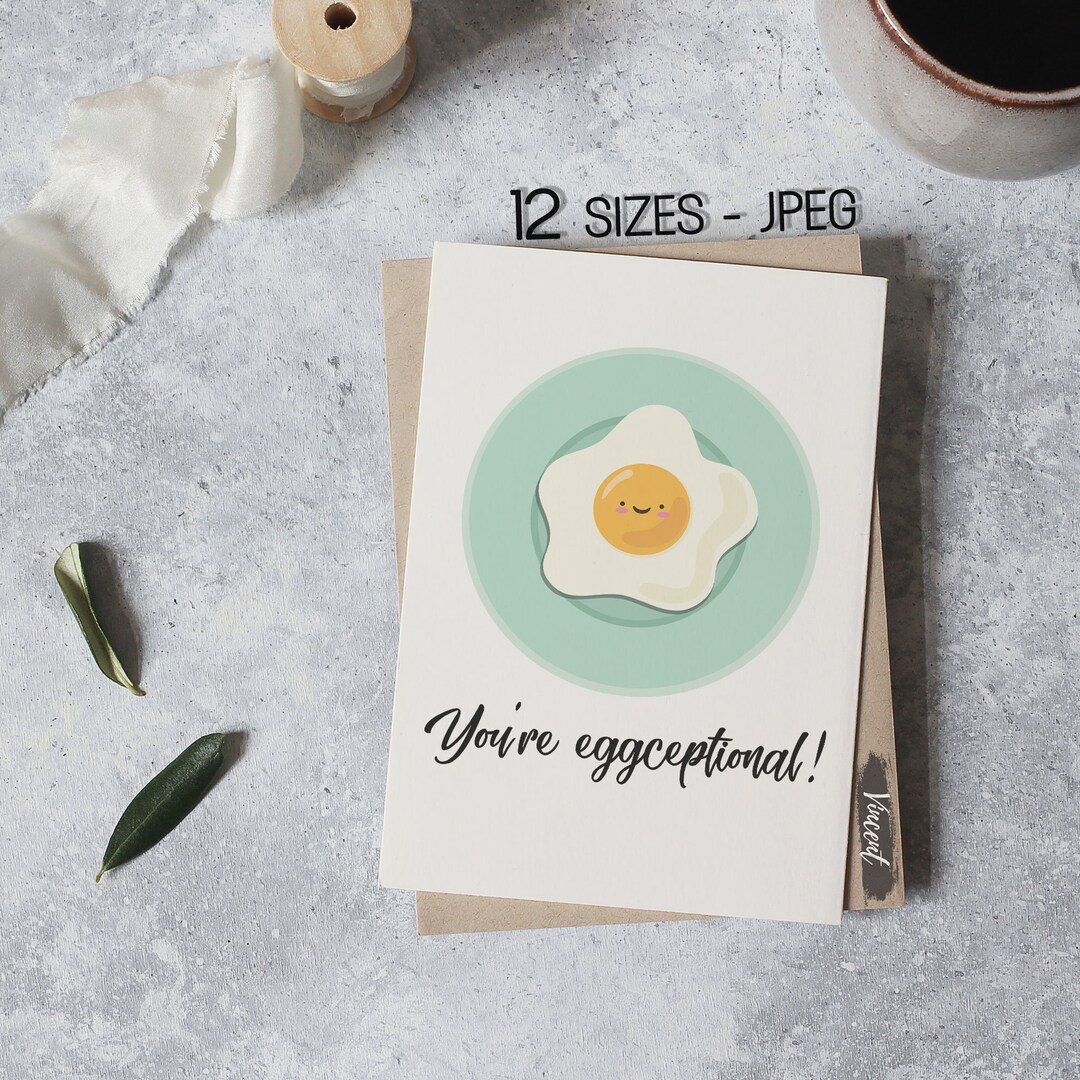 You're Eggceptional Kids Playroom Pun Art Printable JPEG, Funny Kitchen ...