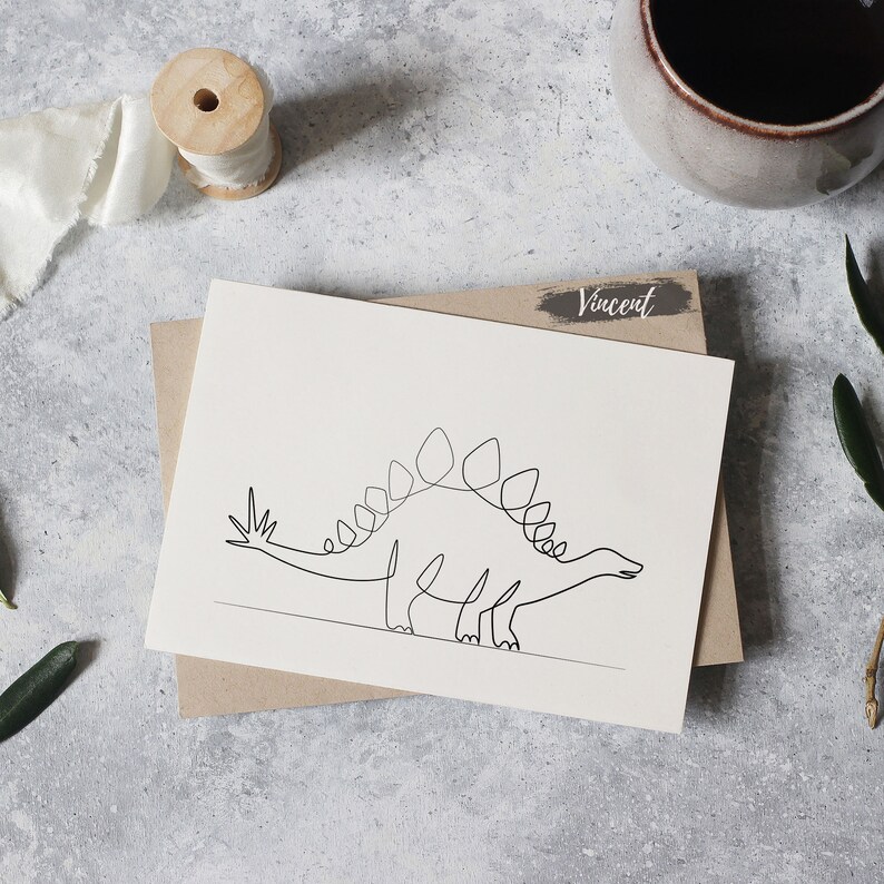 Stegosaurus Dinosaur Line Drawing Art Printable JPEG PNG & SVG Cut ...