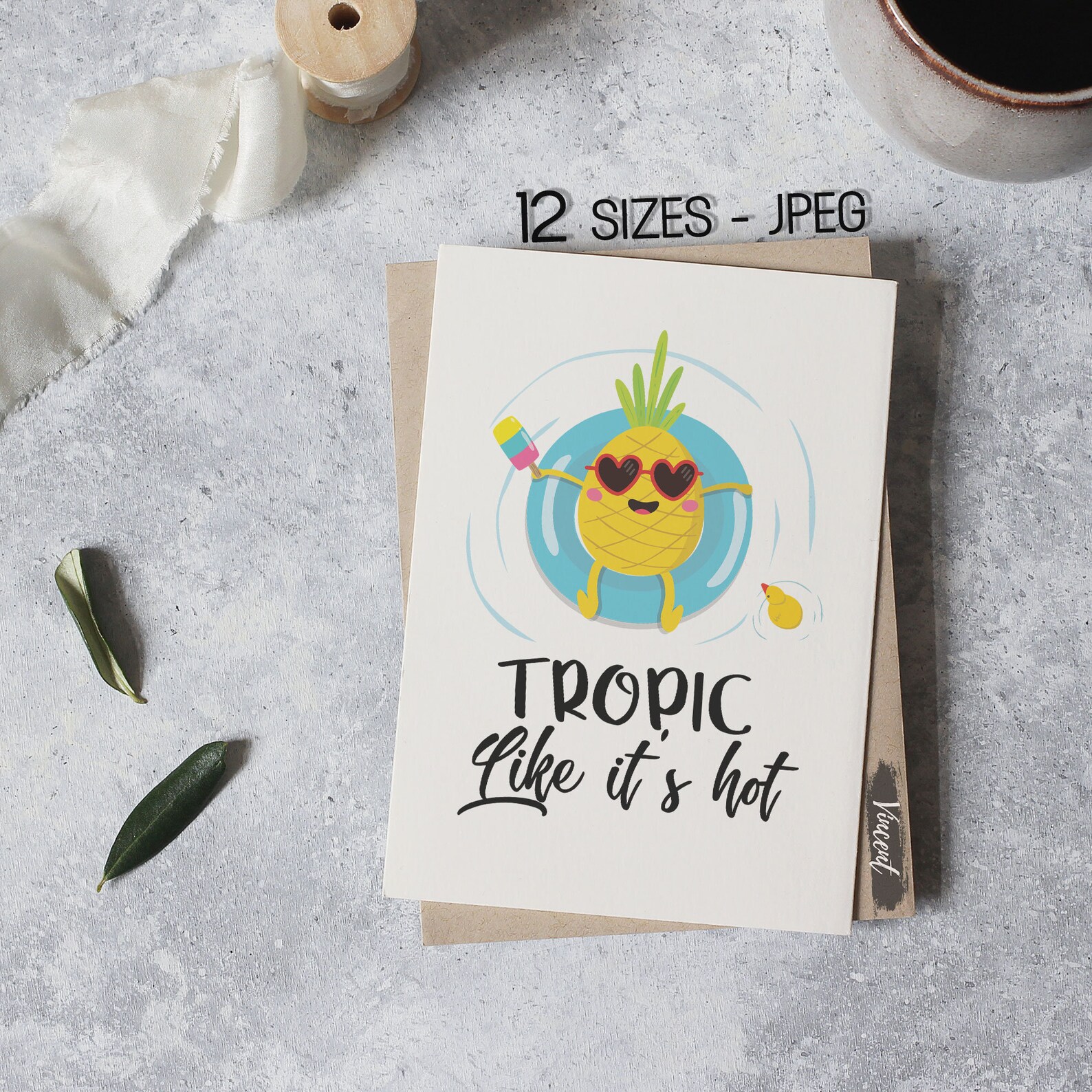 Tropic Like It's Hot Summer Pun Card Printable JPEG Images, Funny Kids ...