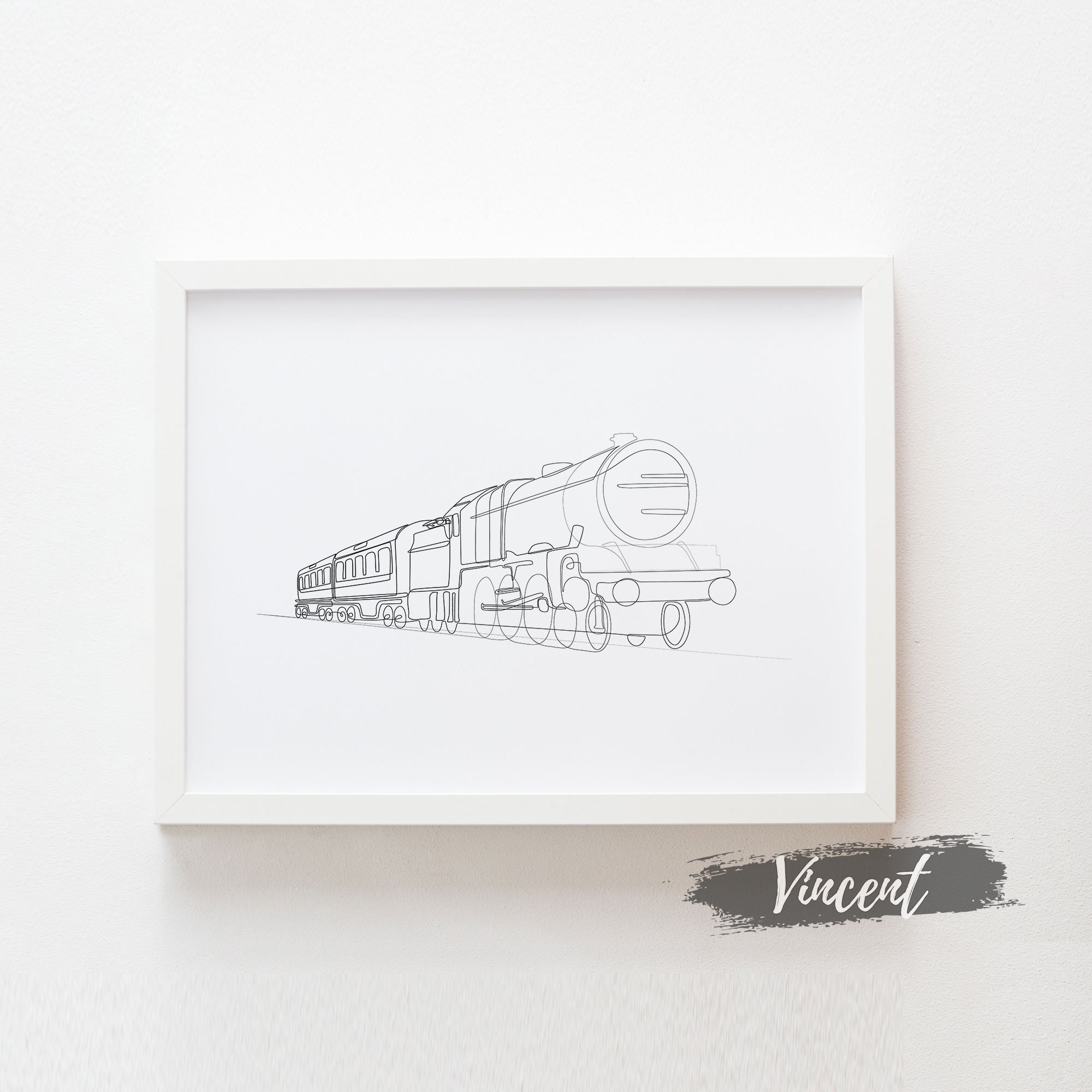 Locomotive Line Drawings