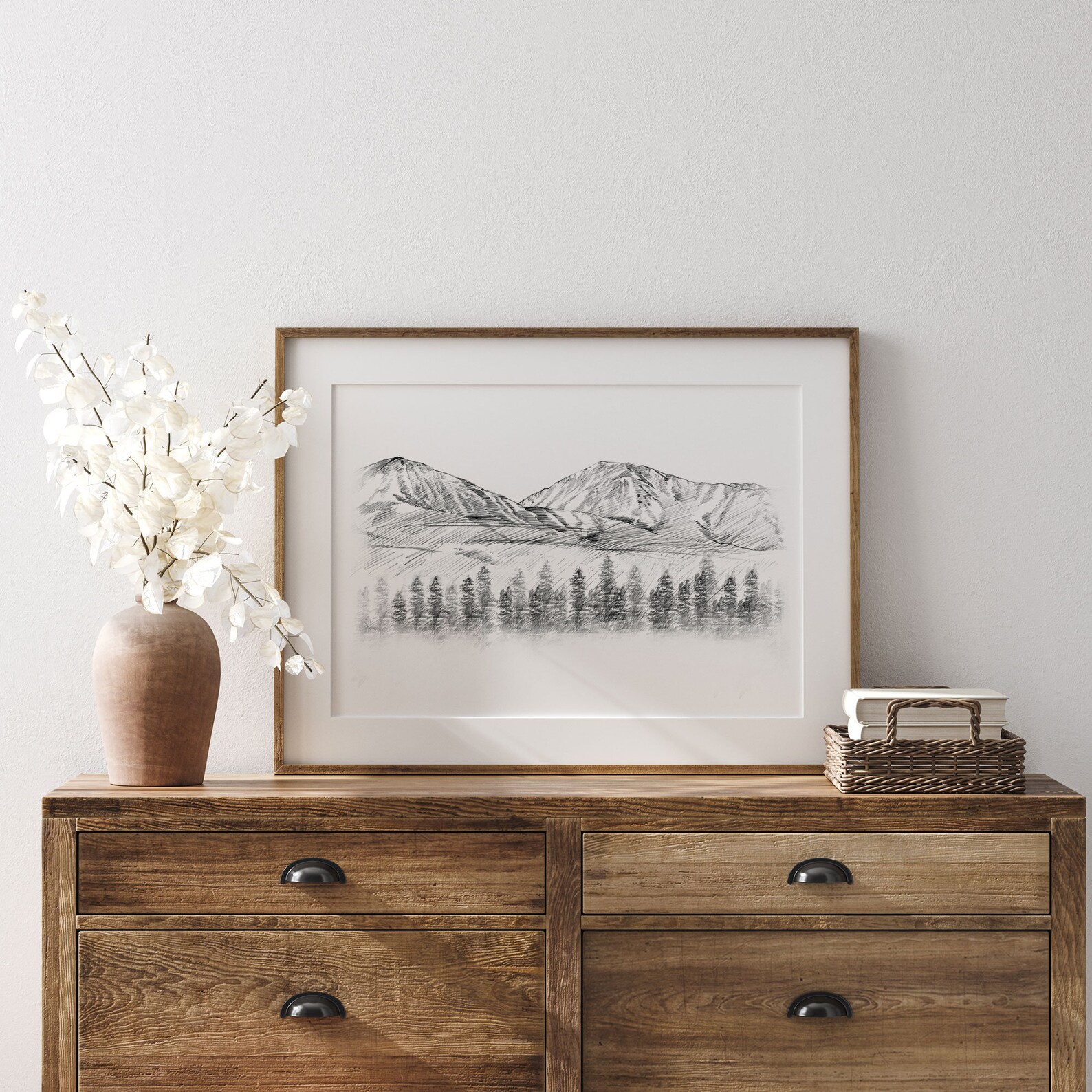 Denali Mountain Line Drawing Art Printable JPEG PNG, National Park ...
