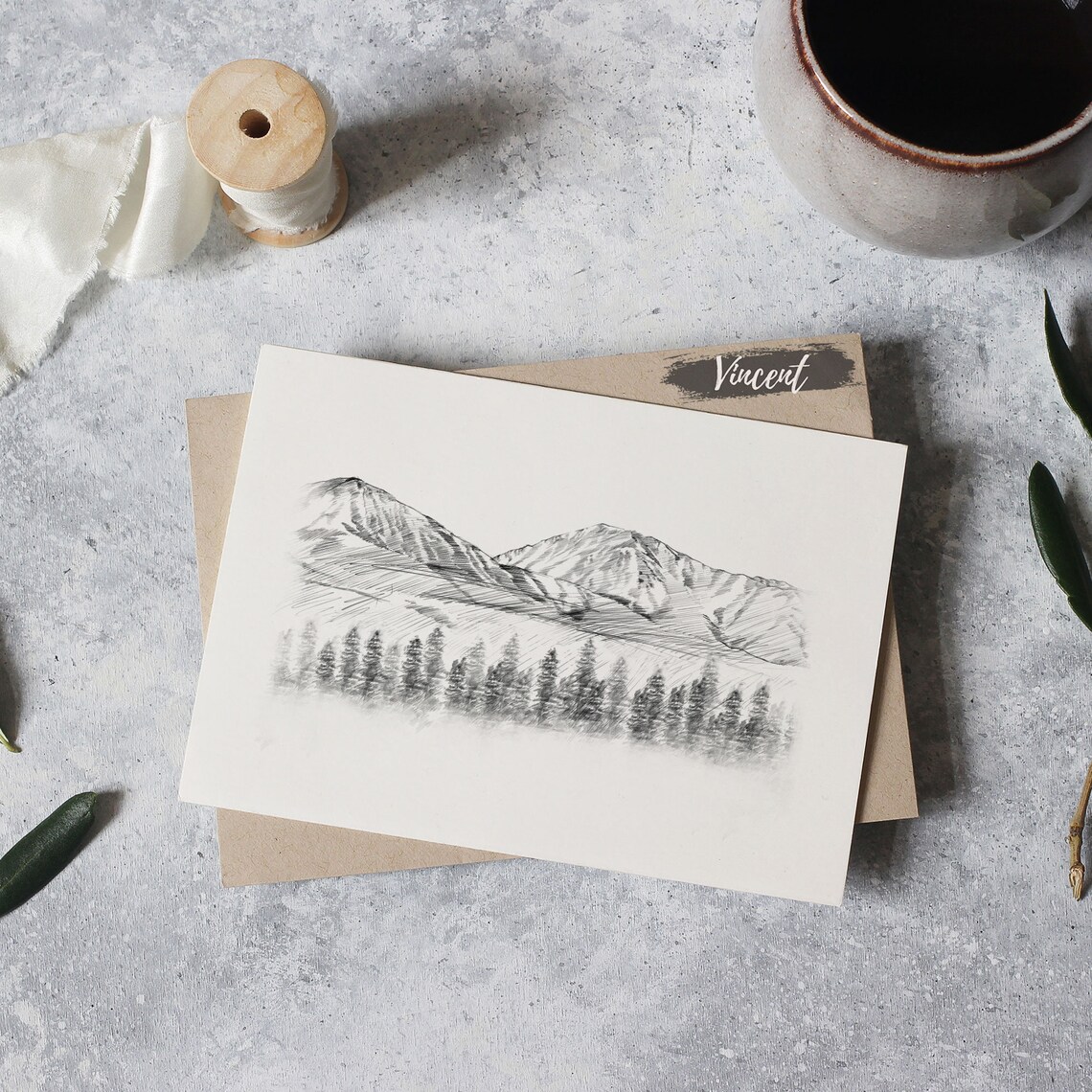 Denali Mountain Line Drawing Art Printable JPEG PNG, National Park ...