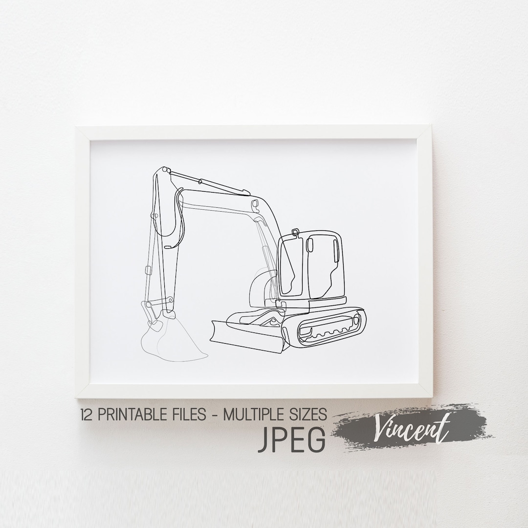 Kids Construction Truck Line Art Printable JPG PNG & SVG Cut Files ...