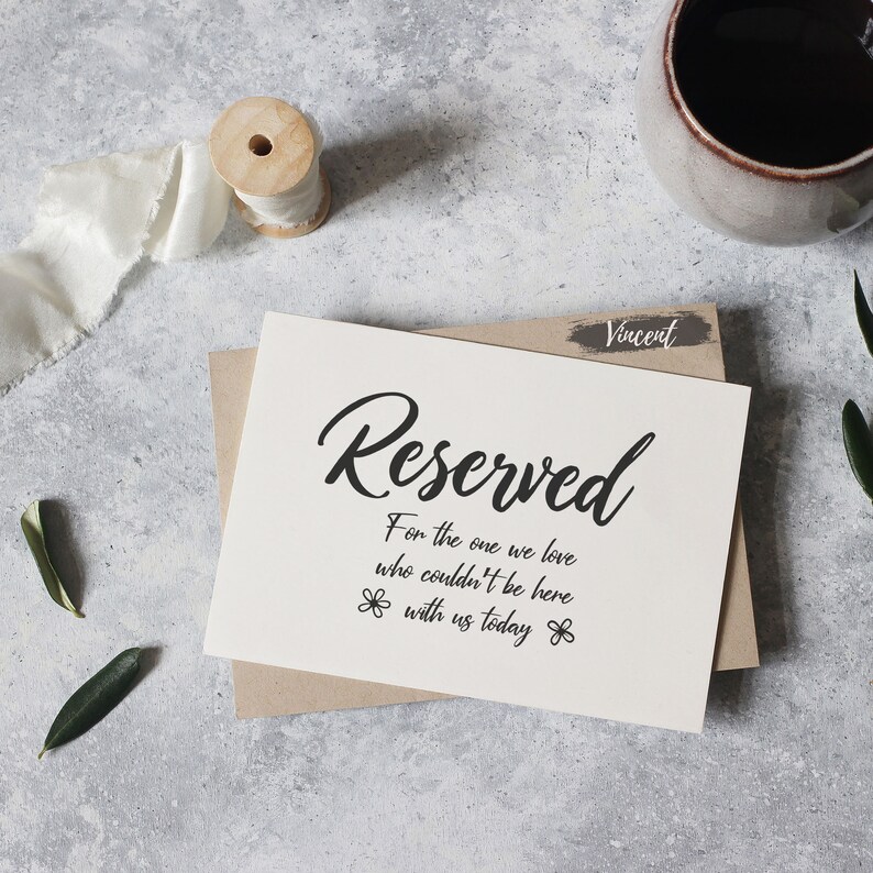 Reserved Wedding Memorial Table Sign SVG JPG PNG Printable & Cut Files ...
