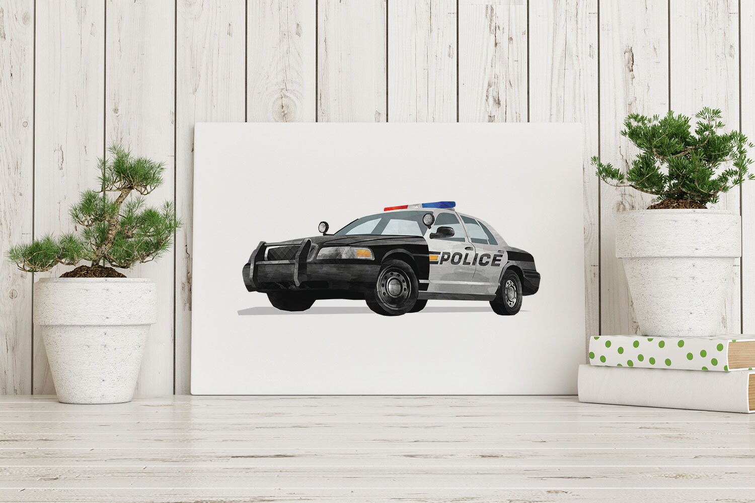 1980s Famous Police Car Watercolor Drawing Art Printable JPEG, Best Law ...