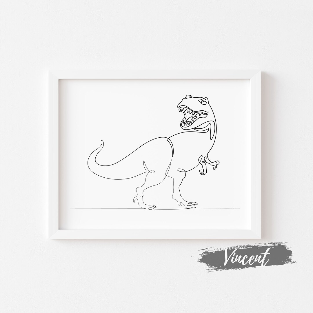 Tyrannosaurus Rex Dinosaur Abstract Line Art JPG PNG SVG Cut ...