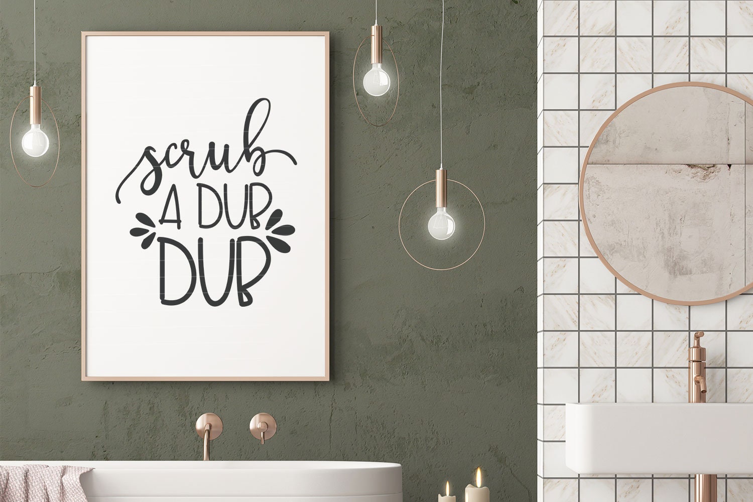 Scrub A Dub Dub Sign SVG JPEG PNG Pdf Printable & Cut Files, Funny Bath ...