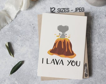 I Lava You Card Printable - Etsy