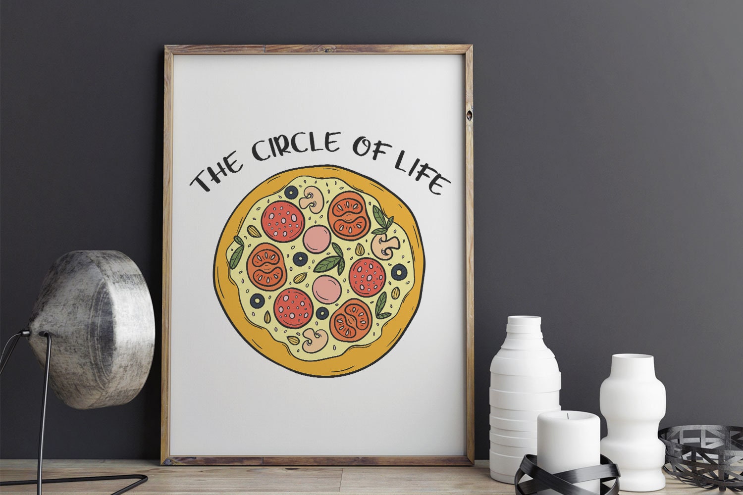 The Circle of Life Pizza Pun Sign Printable JPEG Images, Funny Pizza ...