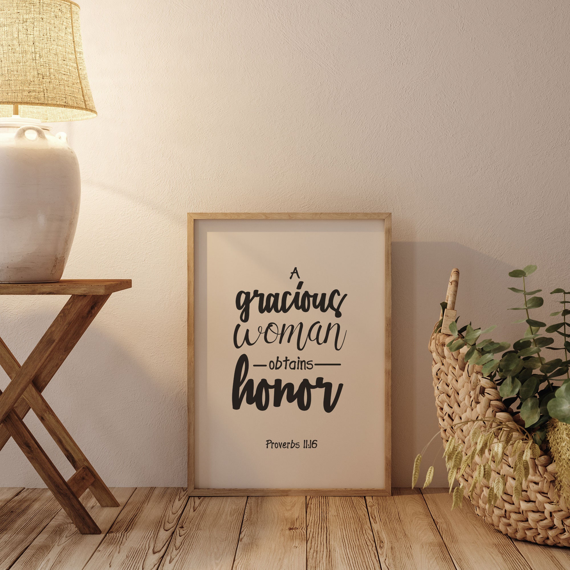 A Gracious Woman Obtains Honor Proverbs 11:16 Bible Verse | Etsy