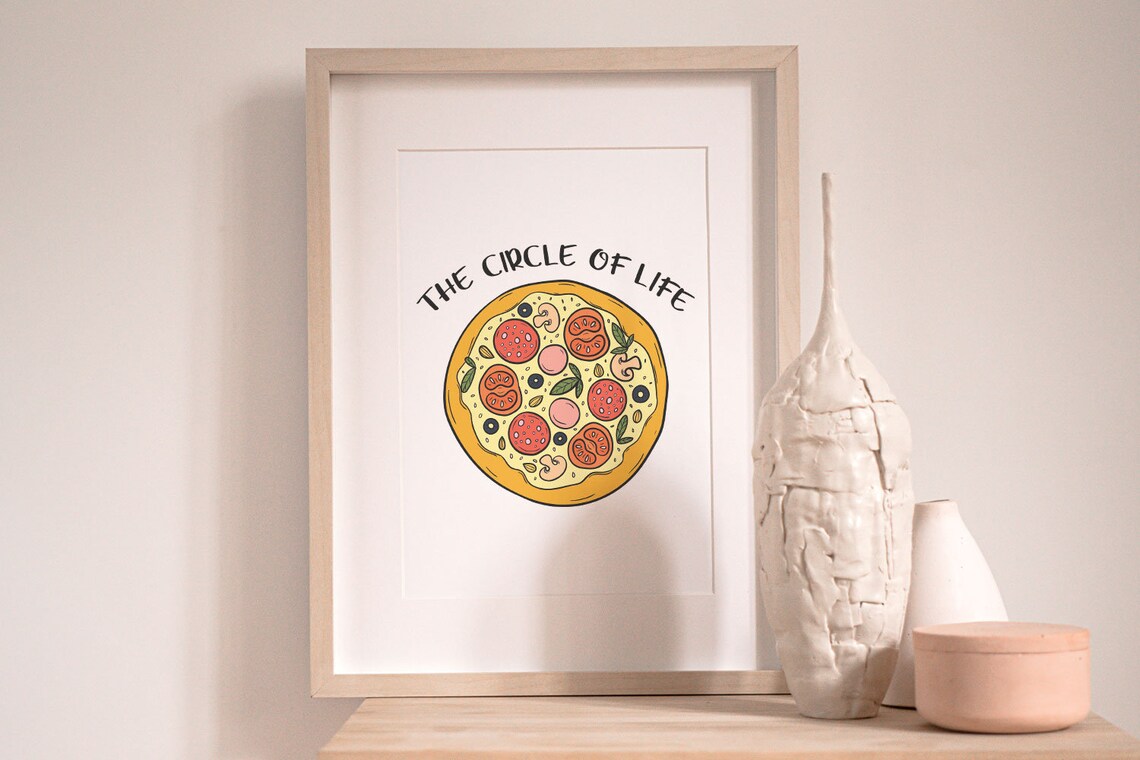 The Circle of Life Pizza Pun Sign Printable JPEG Images Funny - Etsy