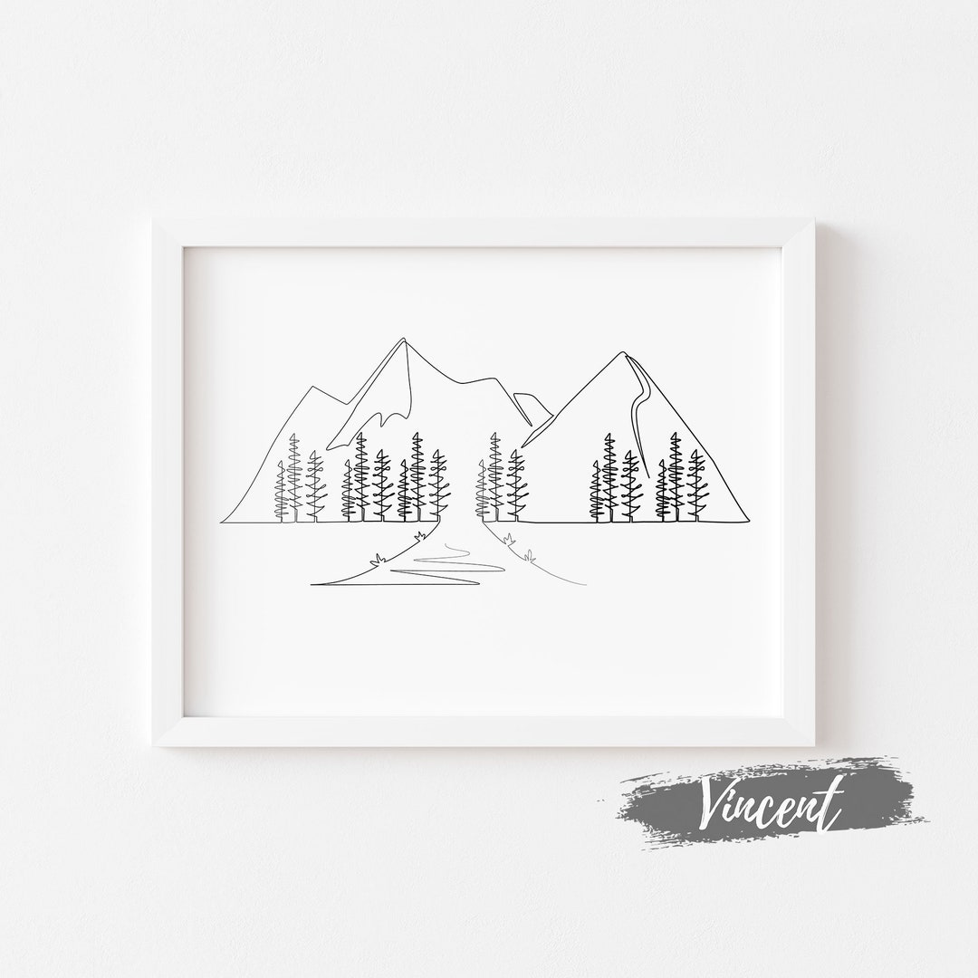 Mountain National Park Line Art Printable JPEG PNG & SVG Cut Files ...