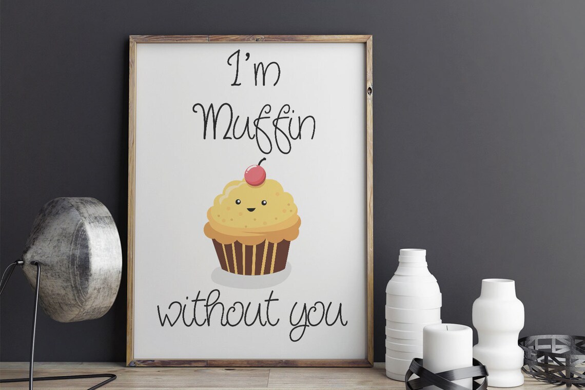I'm Muffin Without You Valentine Printable Pun (Download Now) - Etsy