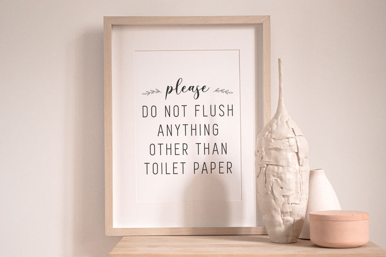 Please Do Not Flush Anything but Toilet Paper Quote Sign Printable ...