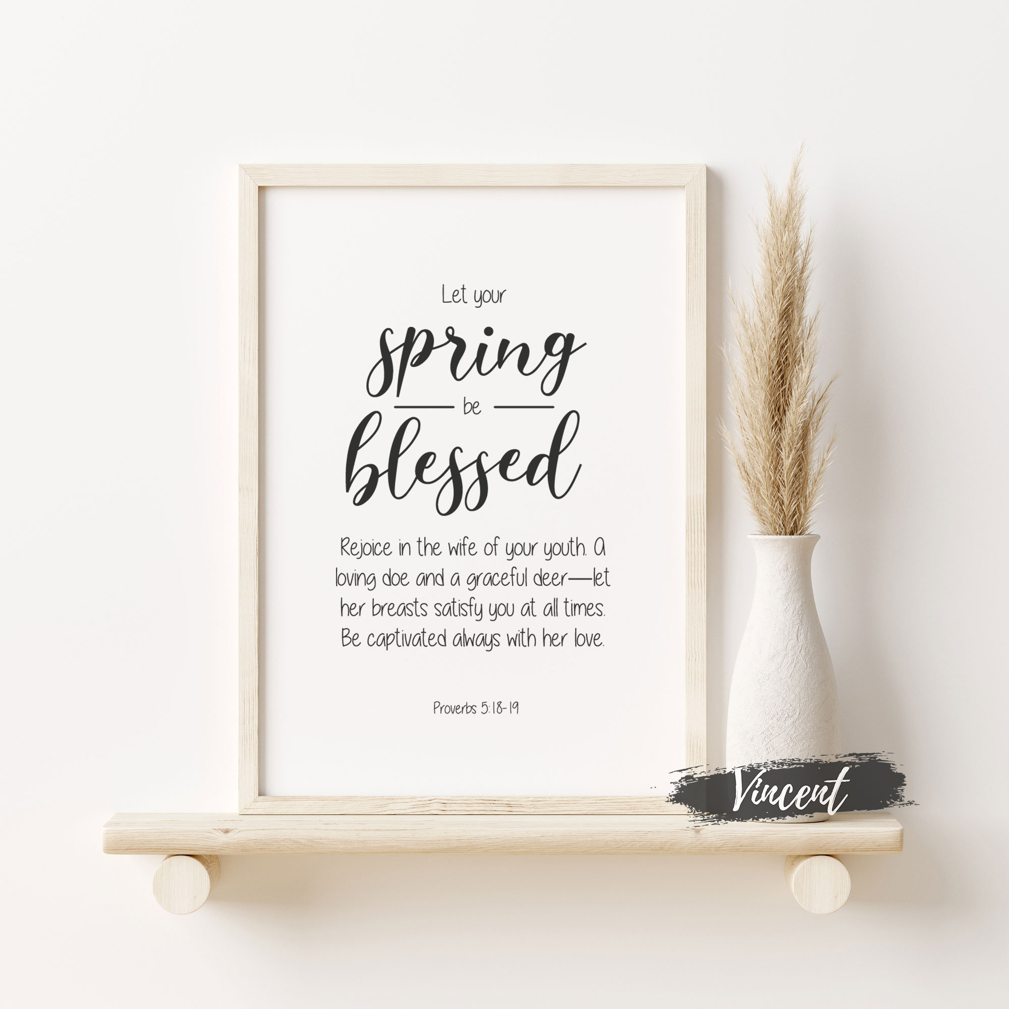 Let Your Spring Be Blessed Proverbs 5:18-19 Bible Verse SVG | Etsy