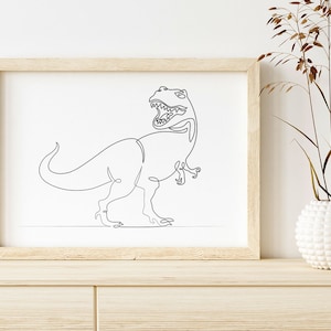 Tyrannosaurus Rex Dinosaur Abstract Line Art JPG PNG SVG Cut ...