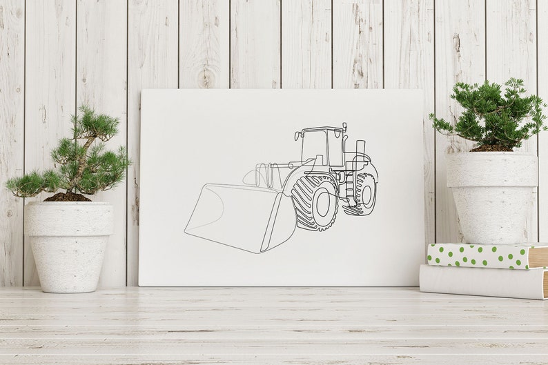 Wheel Loader Construction Truck Line Art Printable JPG PNG & - Etsy