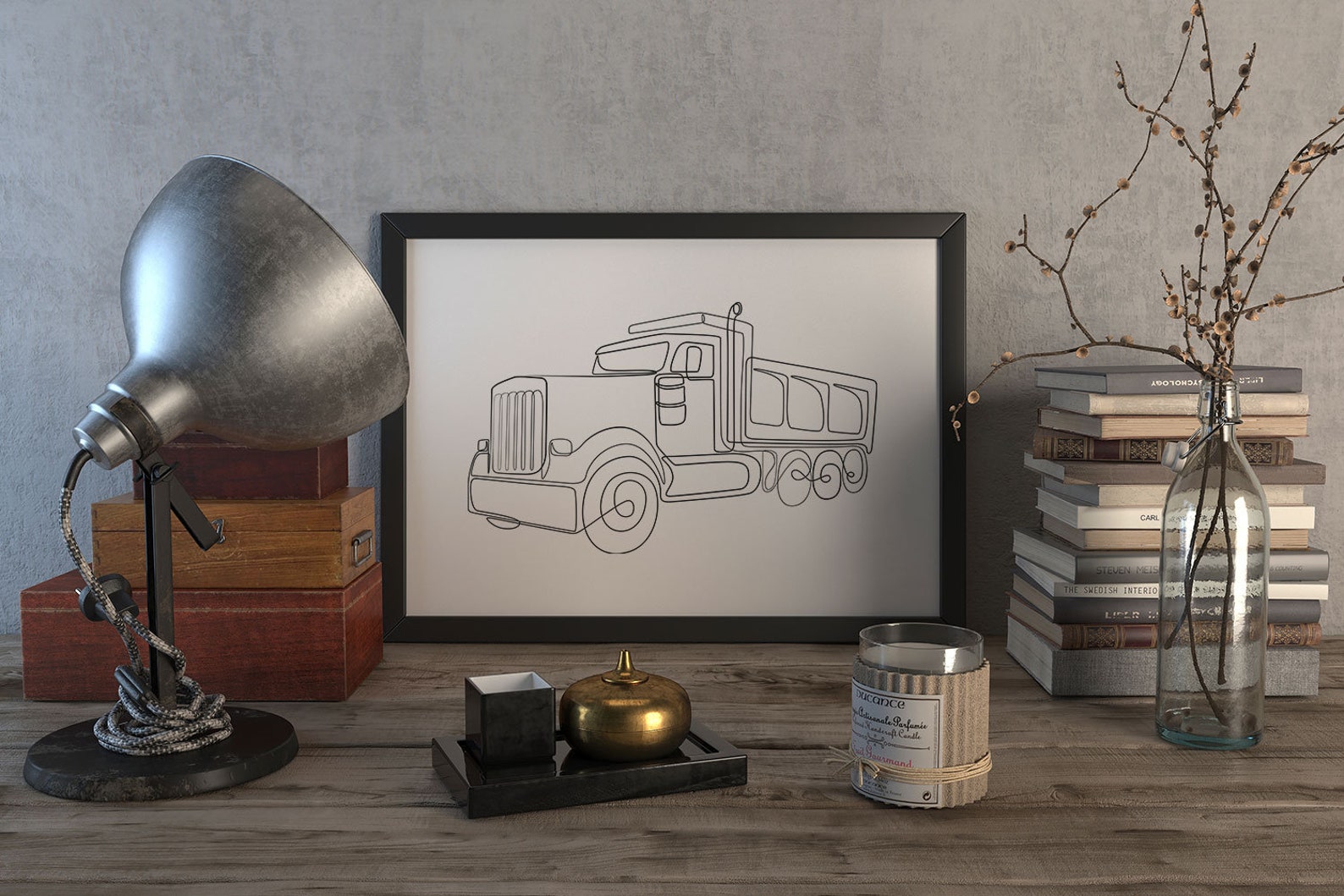 Dump Truck Line Art Prints Construction Vehicle Drawing - Etsy