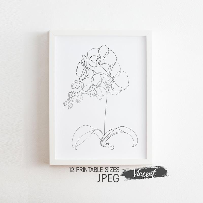 Orchid Line Art - Etsy