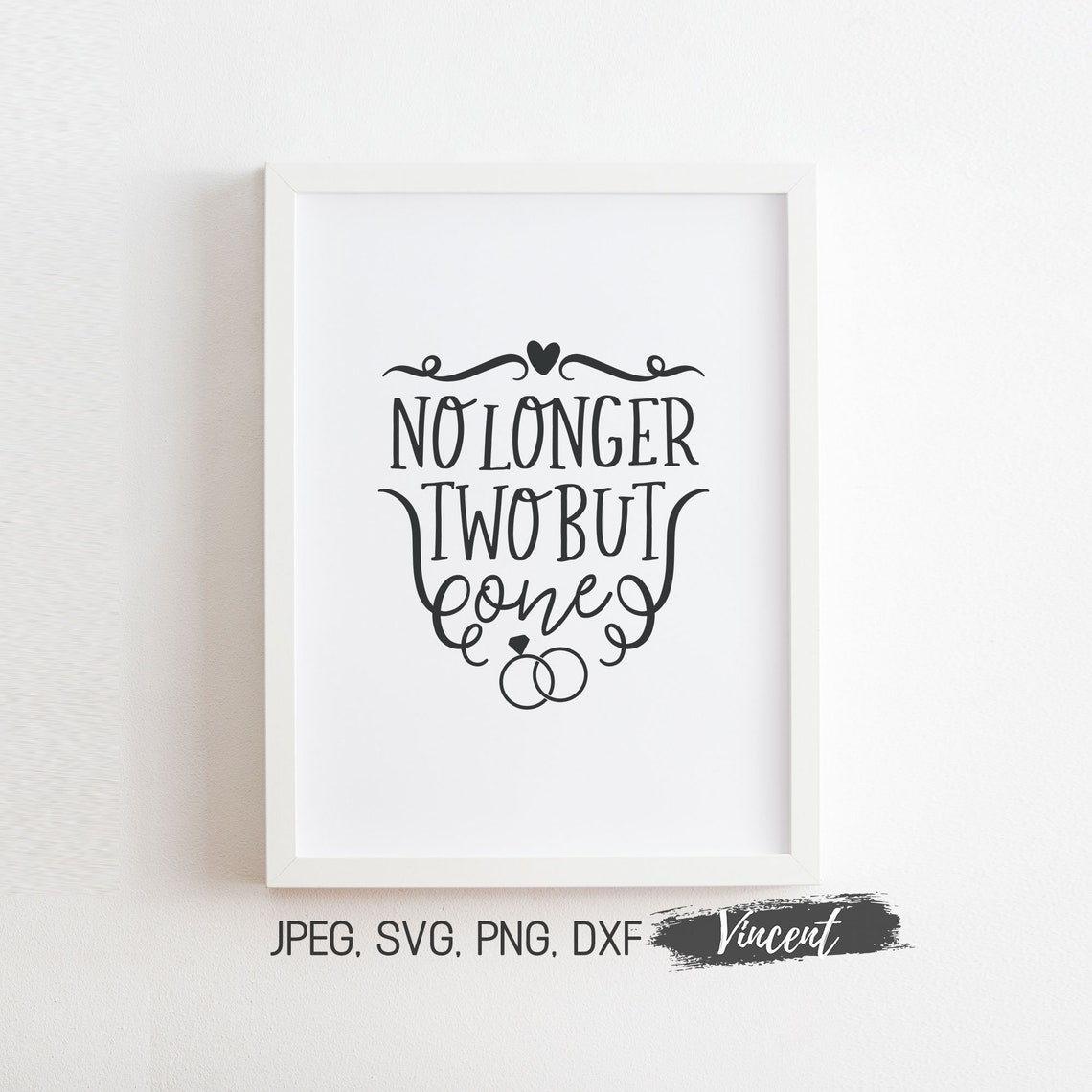 No Longer Two but One Wedding Sign Decor Printable & Cut Files - Etsy