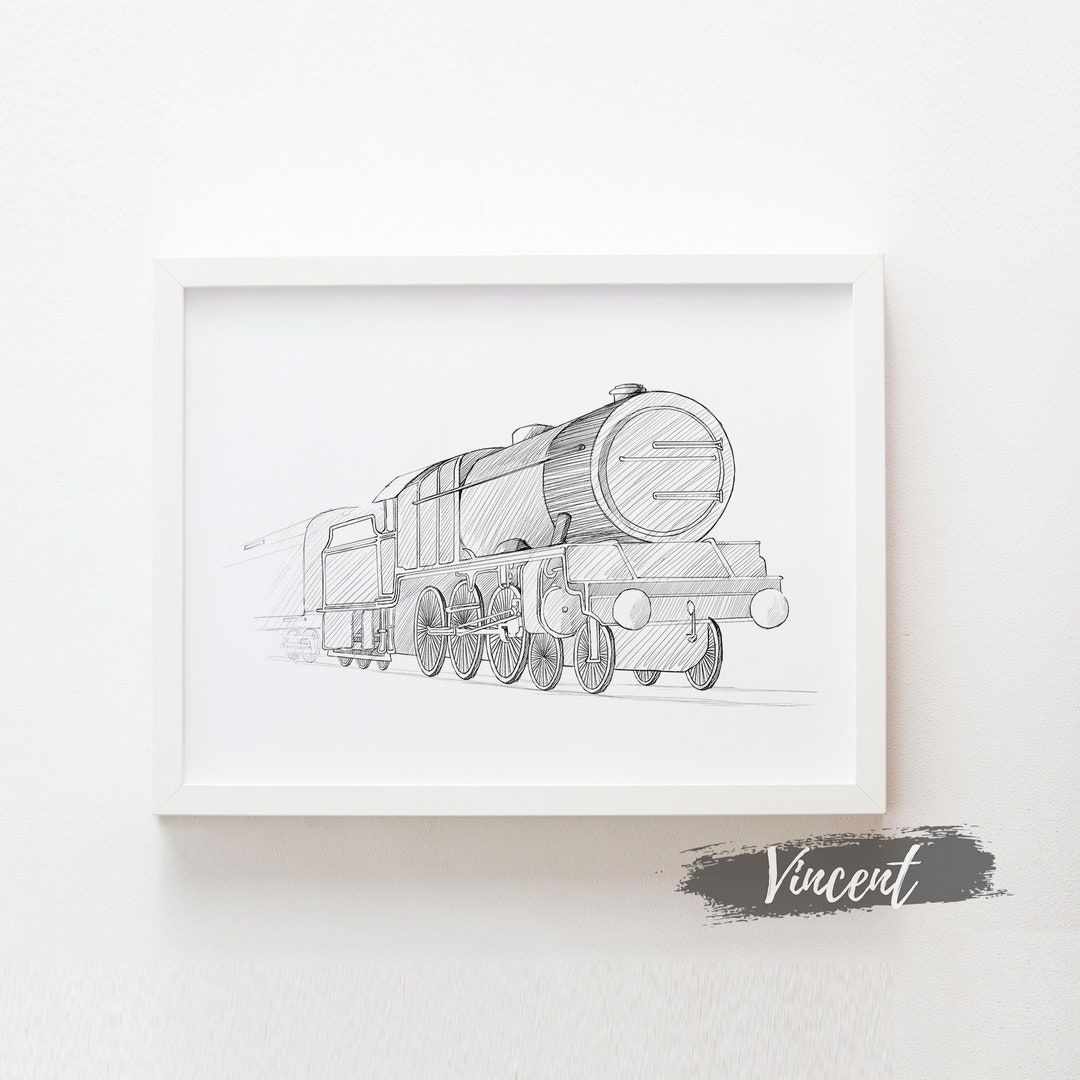 Royal Scot Steam Train Wall Art Printable JPEG, Old Railway Train ...