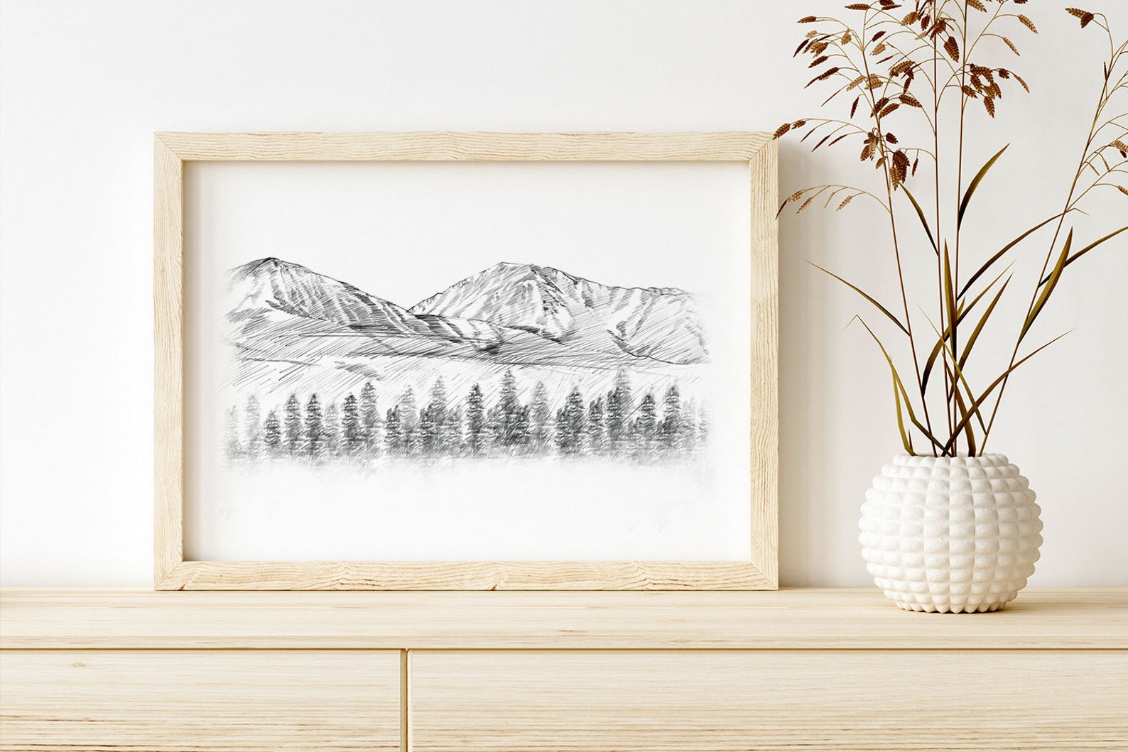 Denali Mountain Line Drawing Art Printable JPEG PNG, National Park ...
