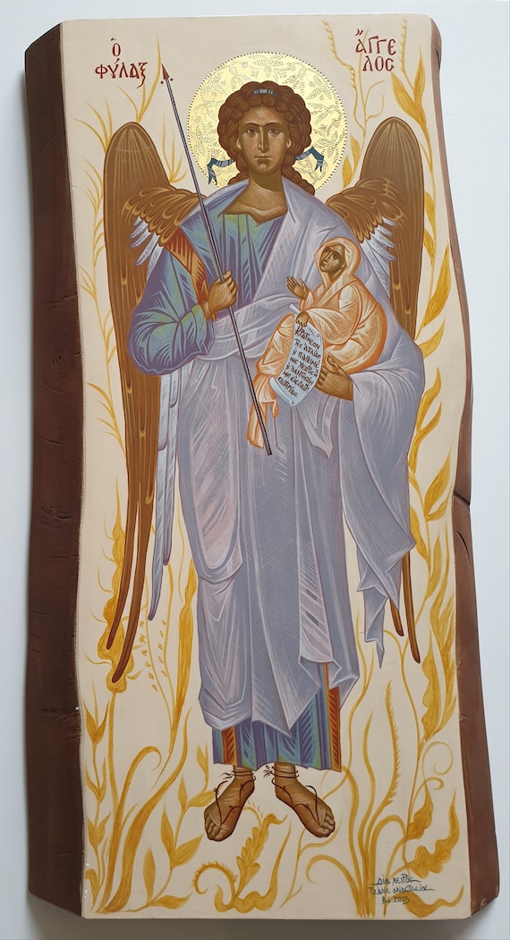 Guardian Angel Hand Painted Orthodox Religious Icon | Etsy
