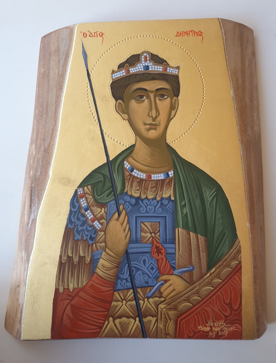Saint Dimitrios Hand Painted Orthodox Icon, Religious Item, Byzantine ...