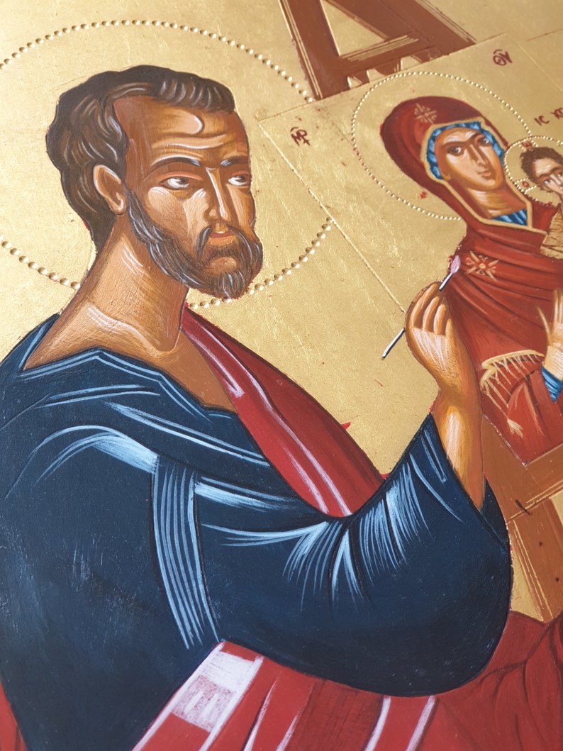 Luke the Evangelist Hand Painted Orthodox Icon, Saint Luke, Religious Item, Byzantine Greek Icon ...
