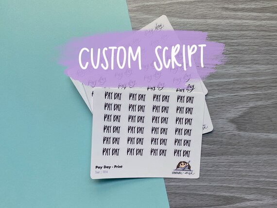 Custom Word Sticker Sheet Personalizable Mini Minimal Text - Etsy