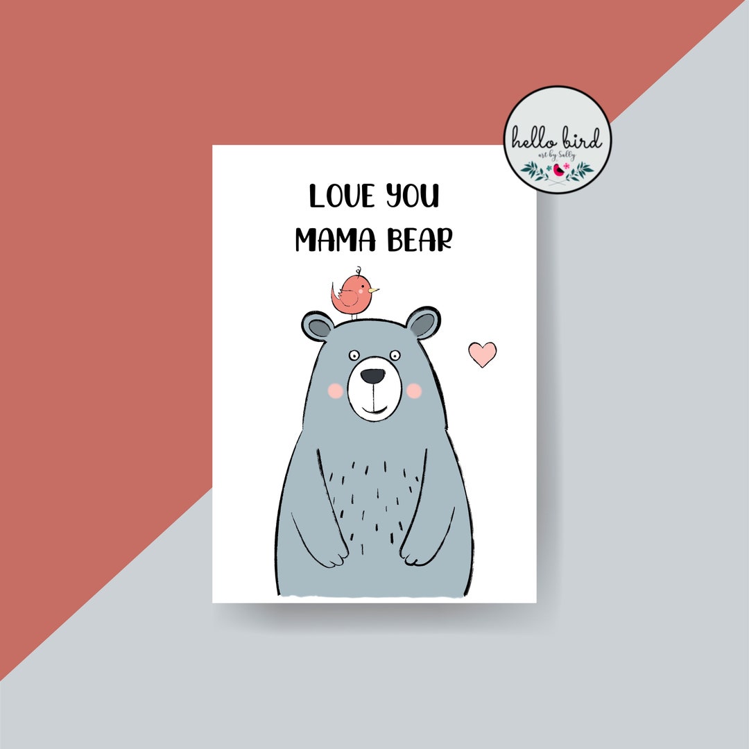 Mama Bear Card | Love You Mama Bear | Mother's Day Card | Cute ...