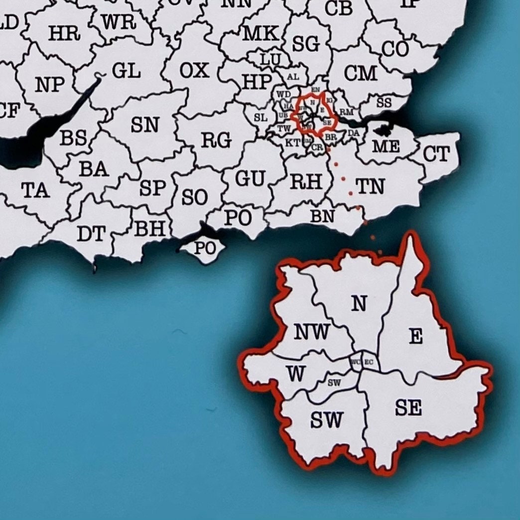 UK Postcode Sales Map Full UK Postcodes Colour in and | Etsy