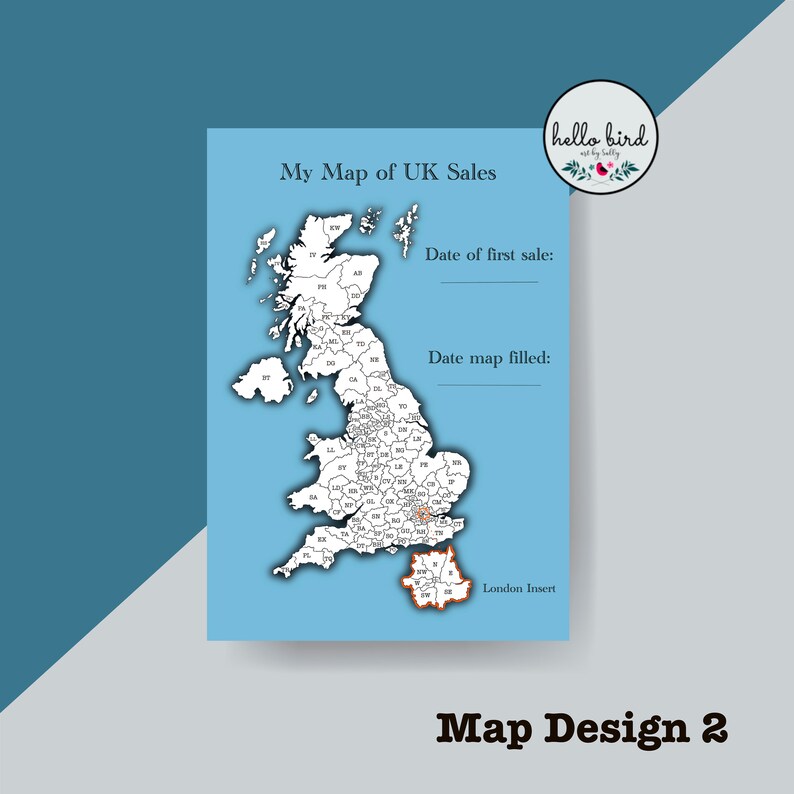 UK Postcode Sales Map - Full UK Postcodes - Colour in and Track Your ...