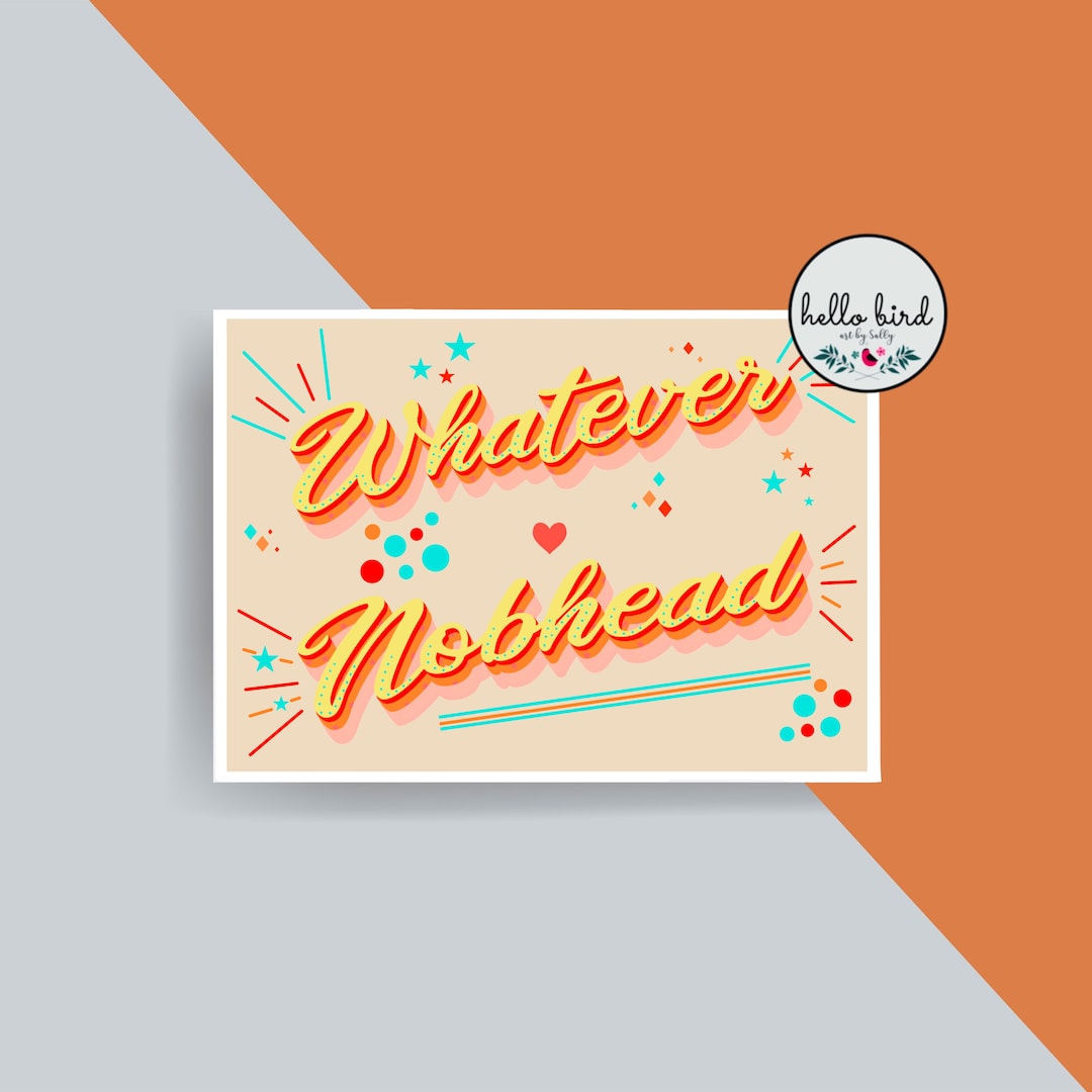 Nobhead Postcard Print Typography Postcard Happy Art - Etsy
