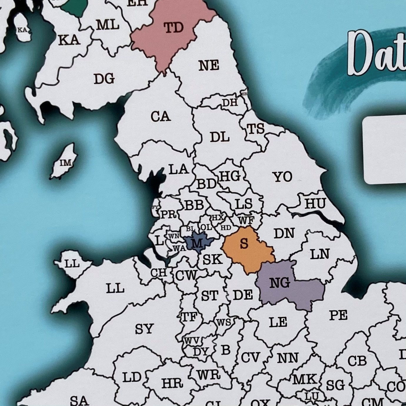 UK Postcode Sales Map Full UK Postcodes Colour in and | Etsy