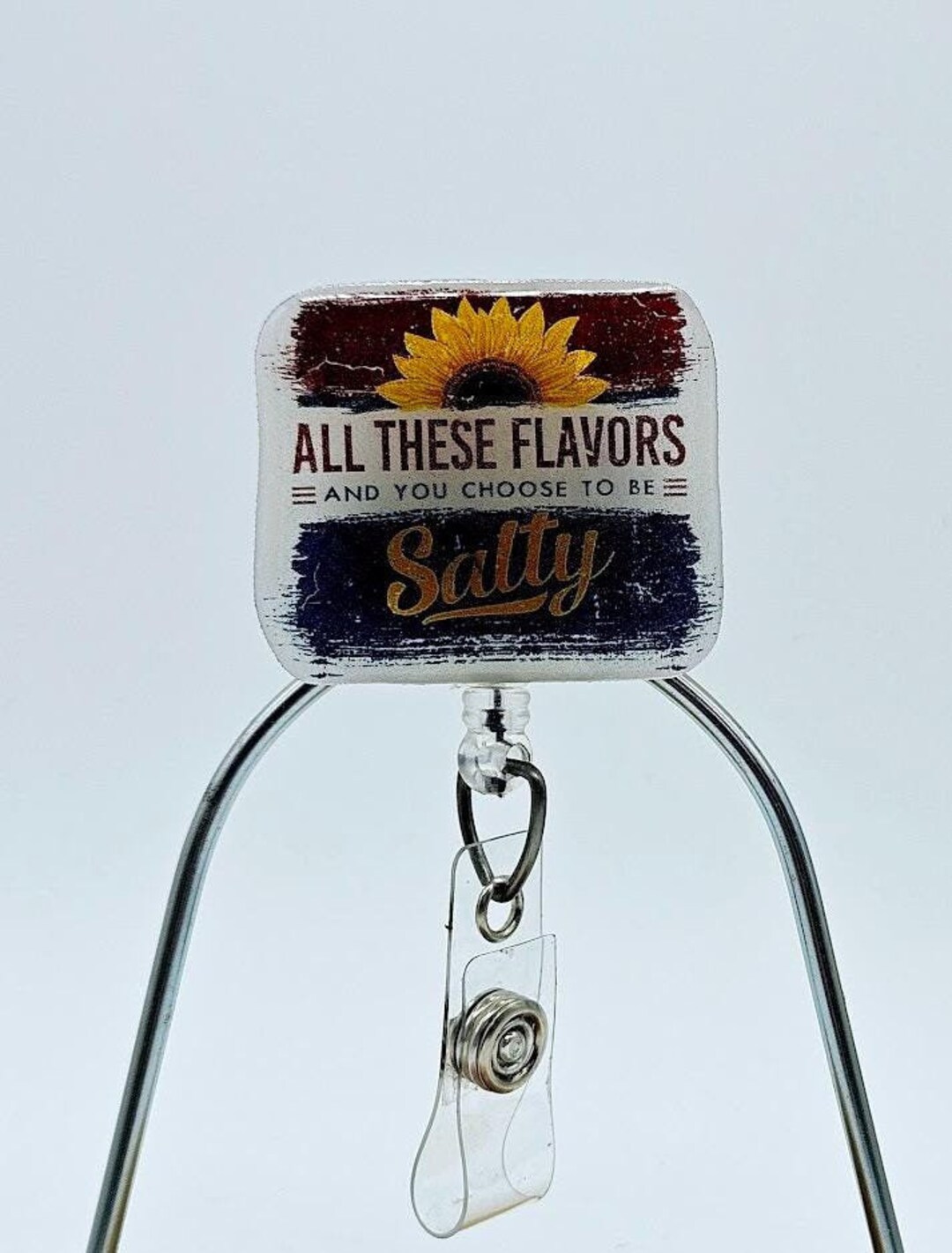 Funny "all These Flavors and You Choose to Be Salty" Retractable Badge ...
