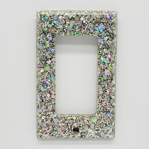 Resin Glitter Switch Cover: Iridescent Unicorn Disco Glitter Epoxy ...