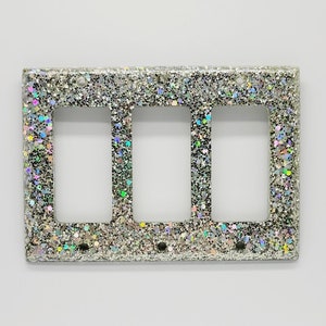 Resin Glitter Switch Cover: Iridescent Unicorn Disco Glitter Epoxy ...