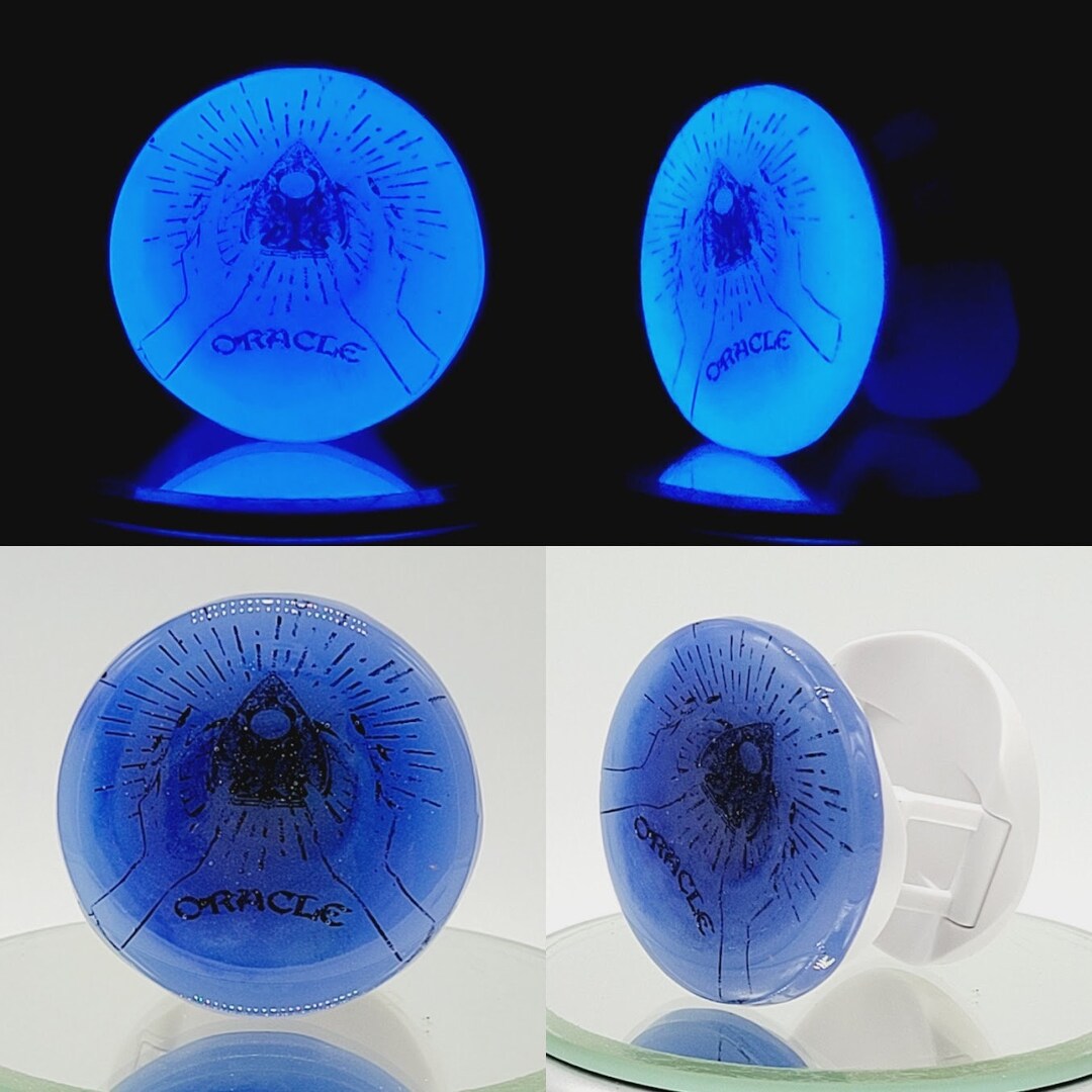 Blue Glow in the Dark Magic Oracle Phone Grip or Retractable Badge Reel ...