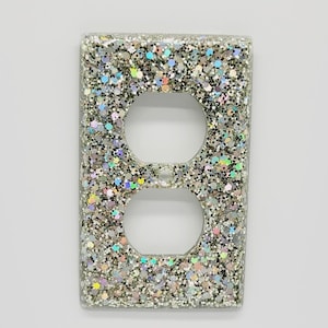 Resin Glitter Switch Cover: Iridescent Unicorn Disco Glitter Epoxy ...