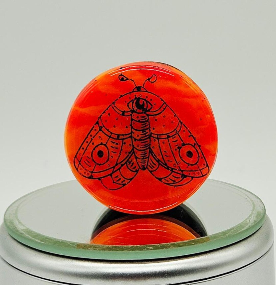 Epoxy Resin Neon Mystic Moth Phone Grip or Retractable Badge Reel; Neon ...
