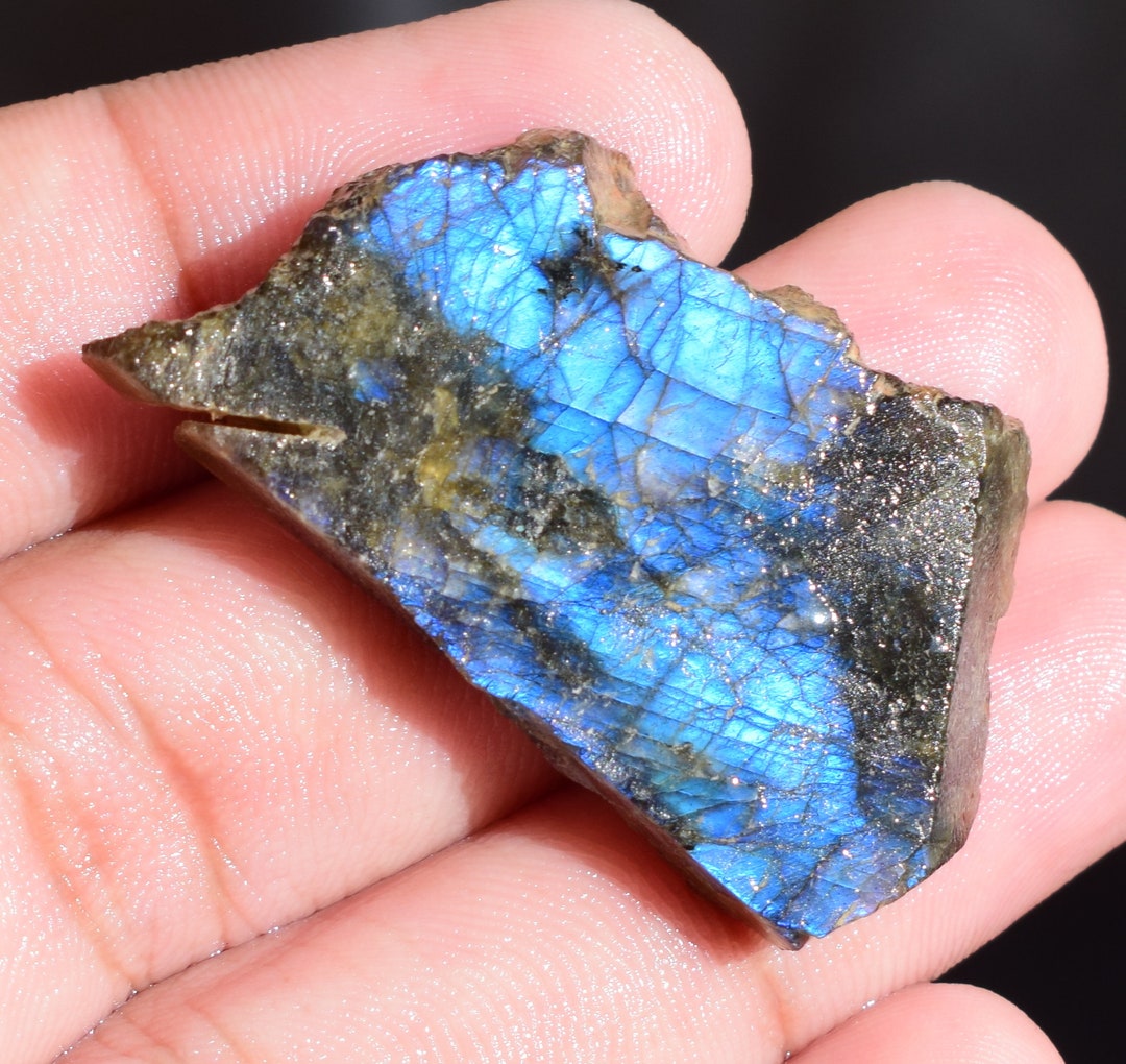 Natural Labradorite Rough Blue Flashy Labradorite Loose Gemstone, Raw ...