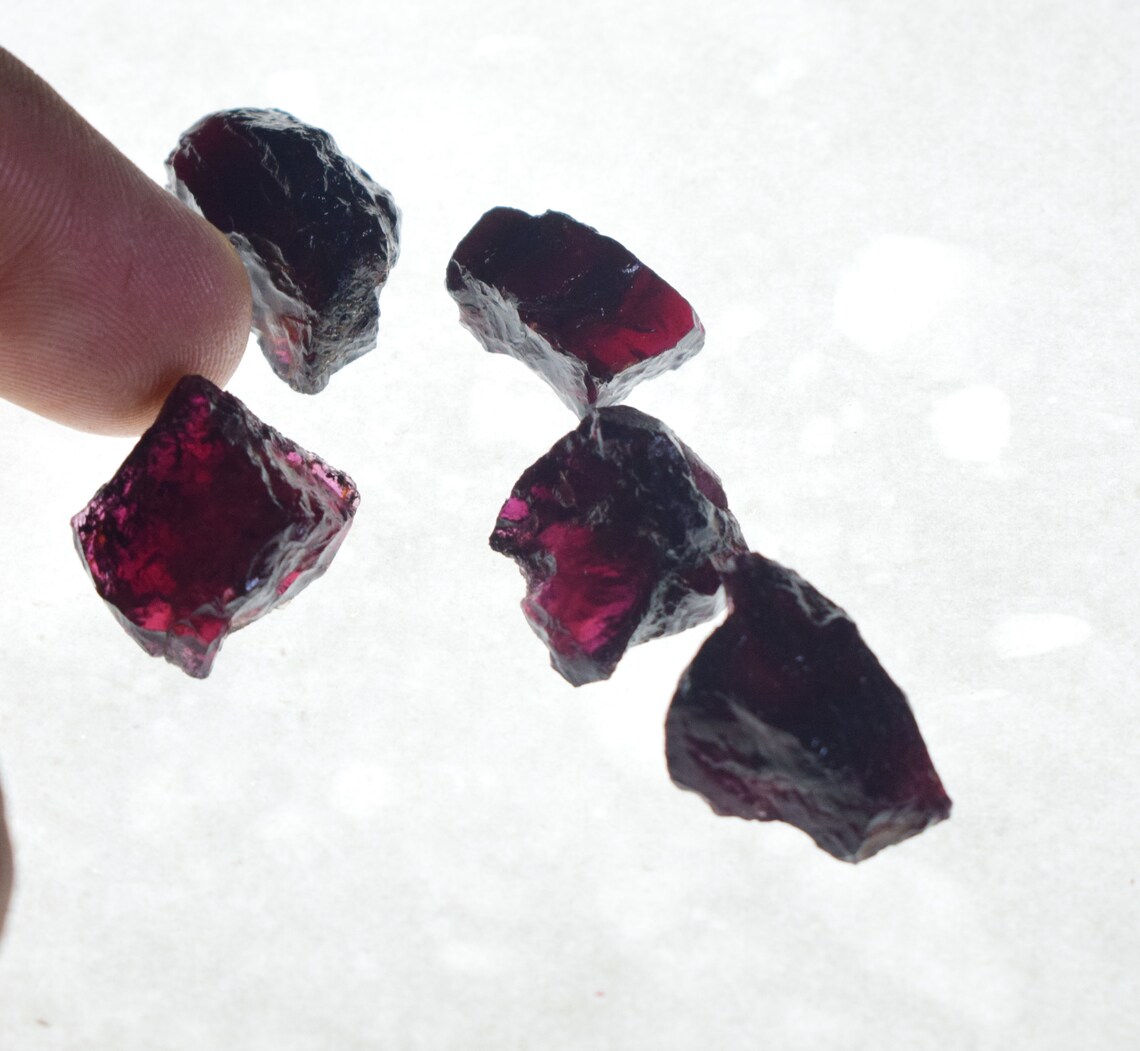 5 Pcs Natural Garnet Rough Lot Raw Garnet Gemstone Genuine - Etsy