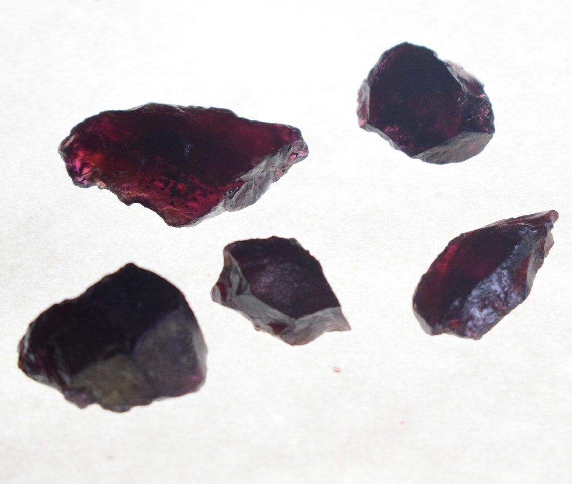 5 pcs Natural Garnet Rough Lot Raw garnet Gemstone Genuine | Etsy
