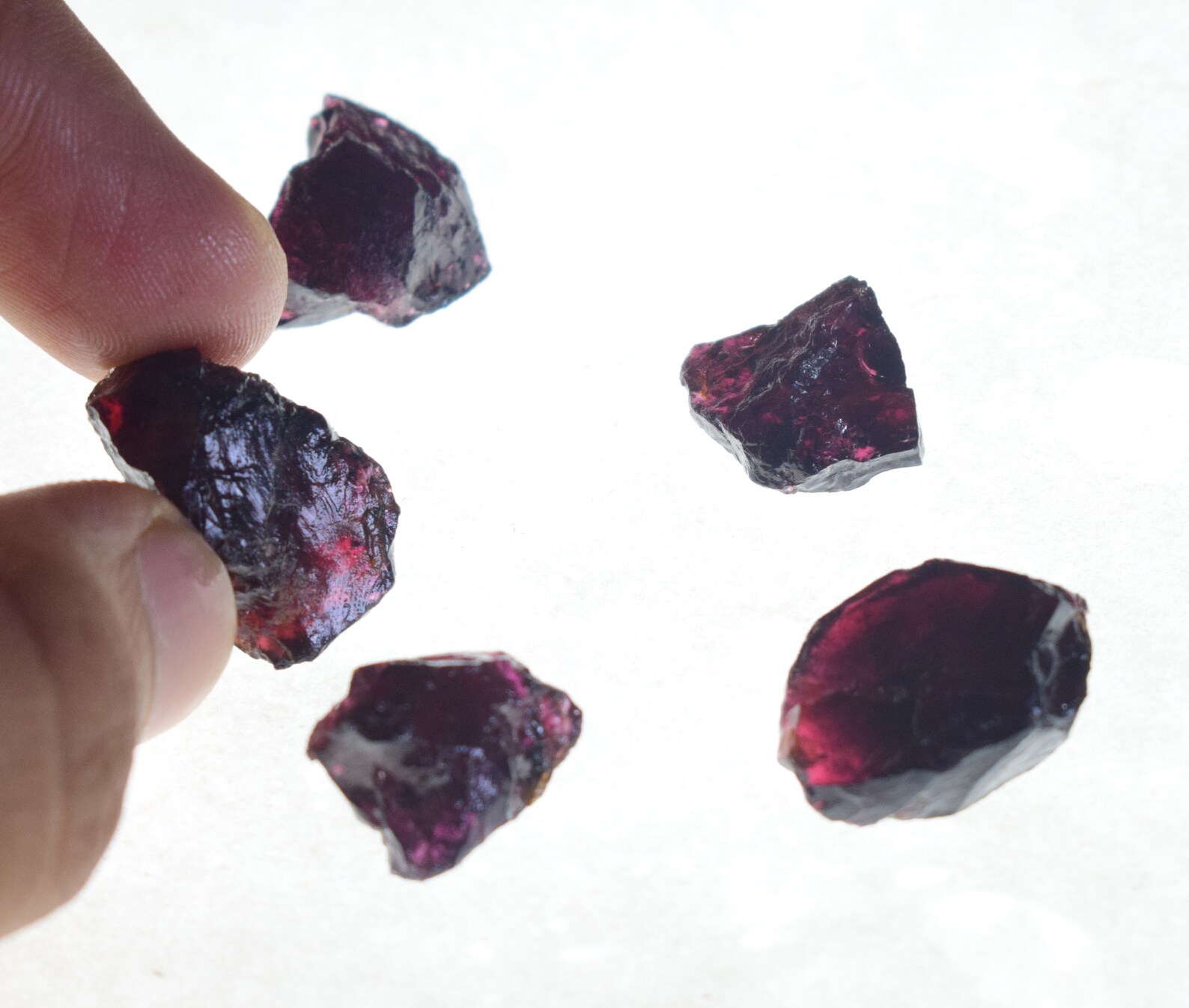 5 pcs Natural Garnet Rough Lot Raw garnet Gemstone Genuine | Etsy