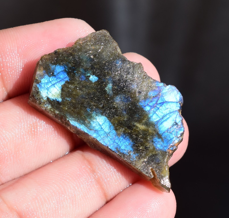 Natural Labradorite Rough Blue Flashy Labradorite Loose Gemstone, Raw ...